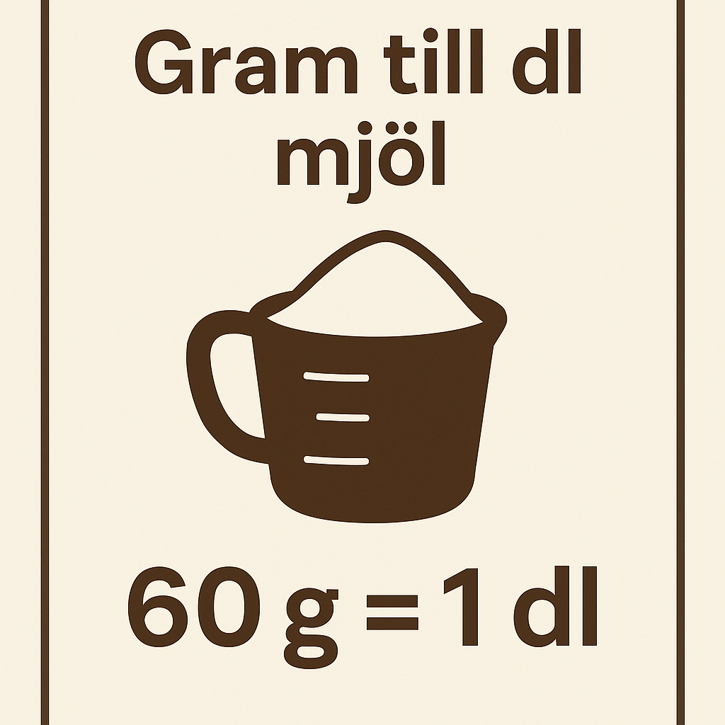 Så omvandlar du mjöl från gram till deciliter - en praktisk guide - Cookies